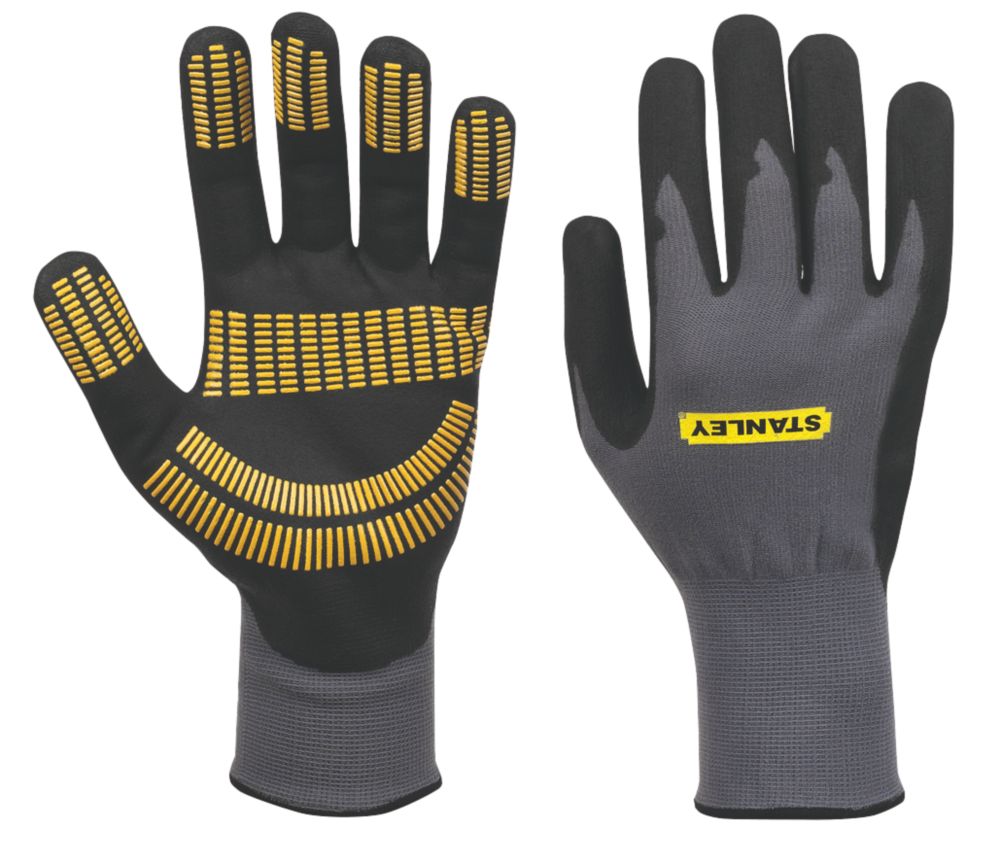 Gants de préhension Stanley Razor gris taille M | Gant de protection ...