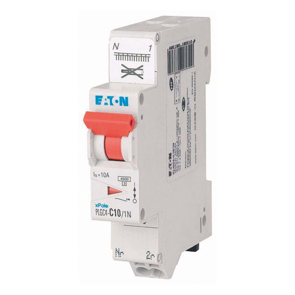 Disjoncteur 10A type C Auto 4,5kA 1P+N Eaton | Disjoncteurs | Screwfix FR