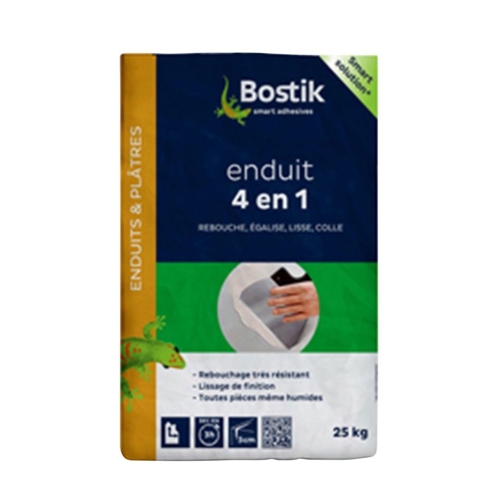 Mastic de remplissage Bostik 4 en 1 blanc 25kg | Enduit de rebouchage ...