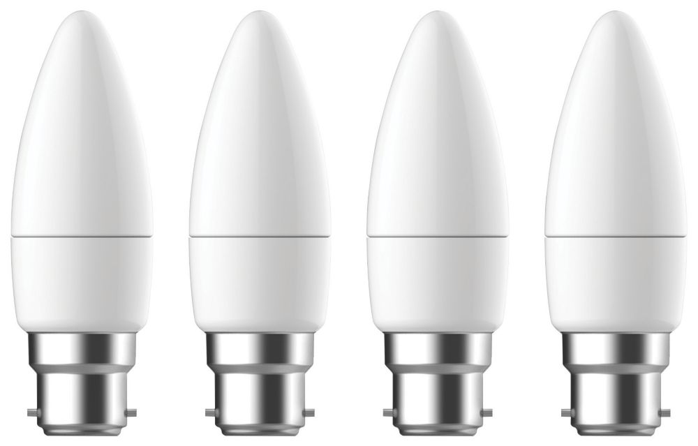 Lot de 4 ampoules LED bougie LAP DFRDBL4GDB B22 470lm 4,2W | Ampoules | Screwfix FR