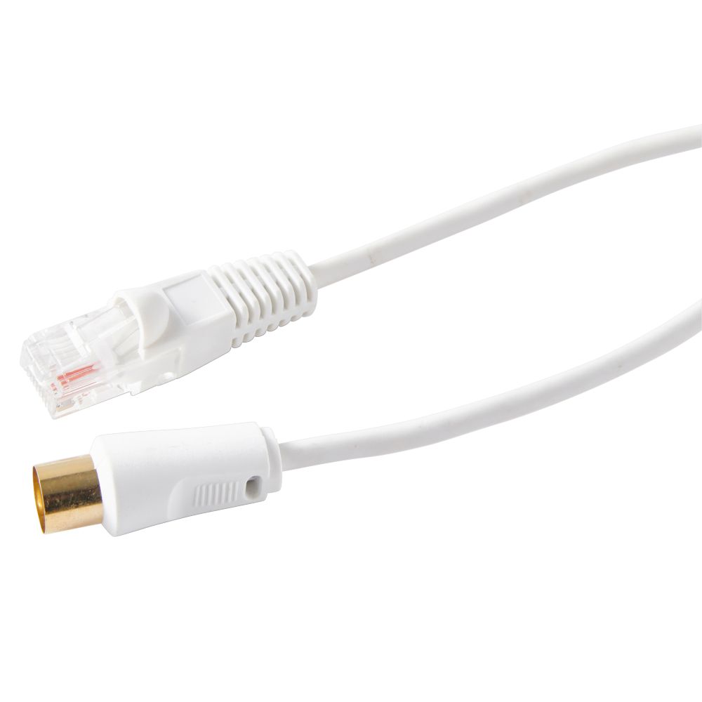 Câble ethernet RJ45/coaxial mâle/mâle, blanc 2m | Câbles et fils ...