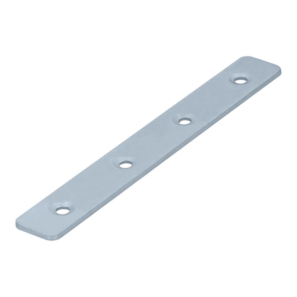 Plaque de raccordement galvanisée argent Suki 15 x 2 x 120mm, lot de 50 ...