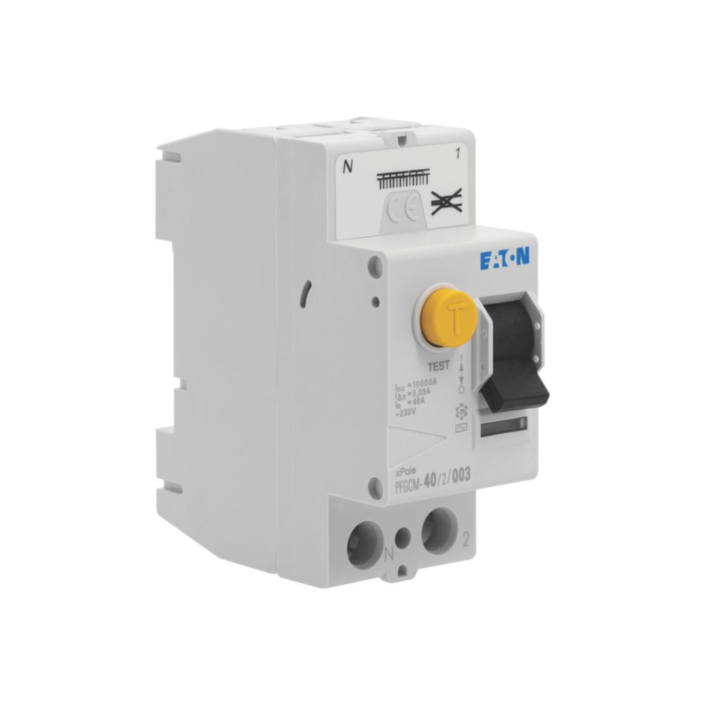 Interrupteur différentiel 40A type AC 30mA 1P+N auto Eaton | Interrupteurs différentiels ...