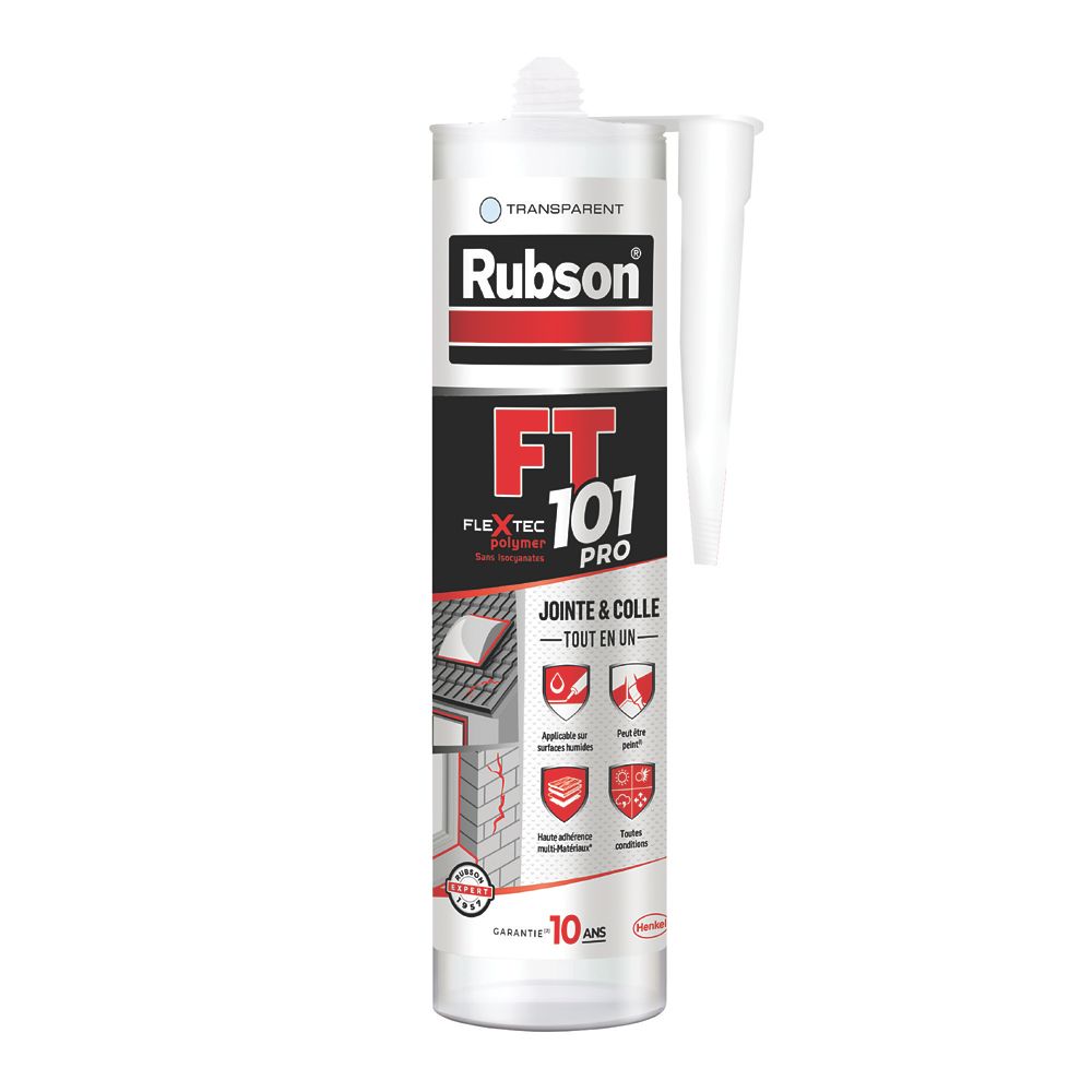 RUBSON Mastic souple polymère hybride FT 101 Pro Transparent 280ml ...