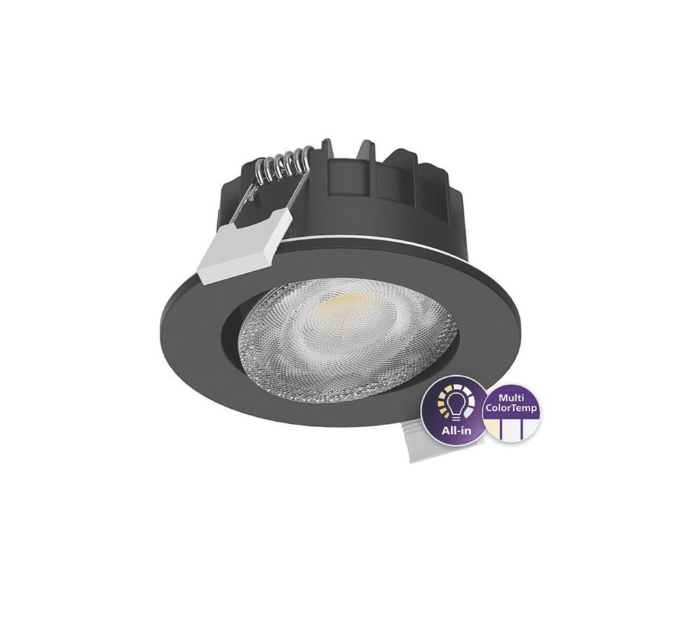 Spot à encastrer ajustable noir LED Philips IP65 550lm | Spot ...
